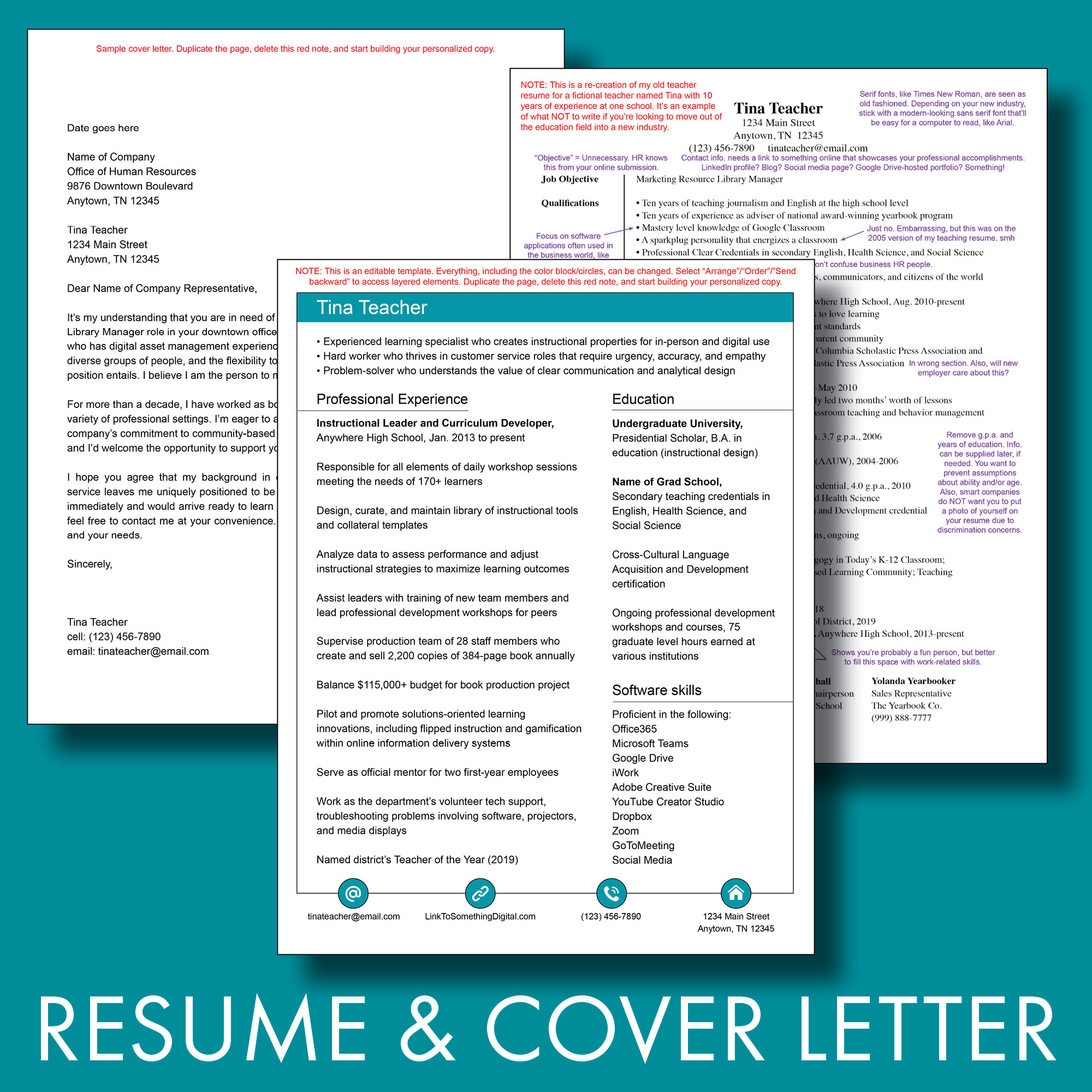 FREE Resume Reboot, Resume + Cover Letter Editable Templates & Job ...